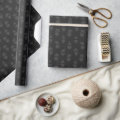 Santa Silhouette Modern Monotone Black Christmas Wrapping Paper | Zazzle