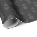 Santa Silhouette Modern Monotone Black Christmas Wrapping Paper | Zazzle