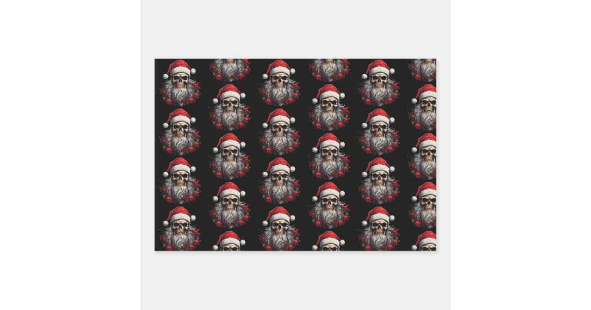 Santa Skull Wrapping Paper | Zazzle
