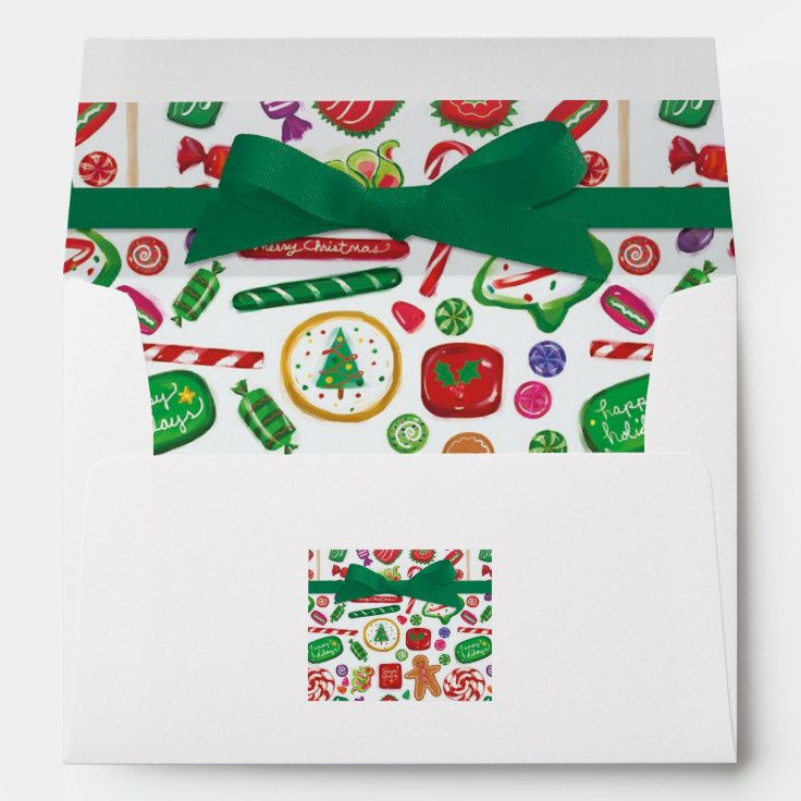 Santa Sleigh Mail Return Address Christmas Card Envelope | Zazzle