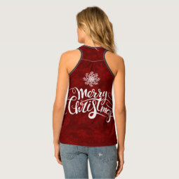 Santa Suit Red & Gold Glitter Merry Christmas Tank Top | Zazzle