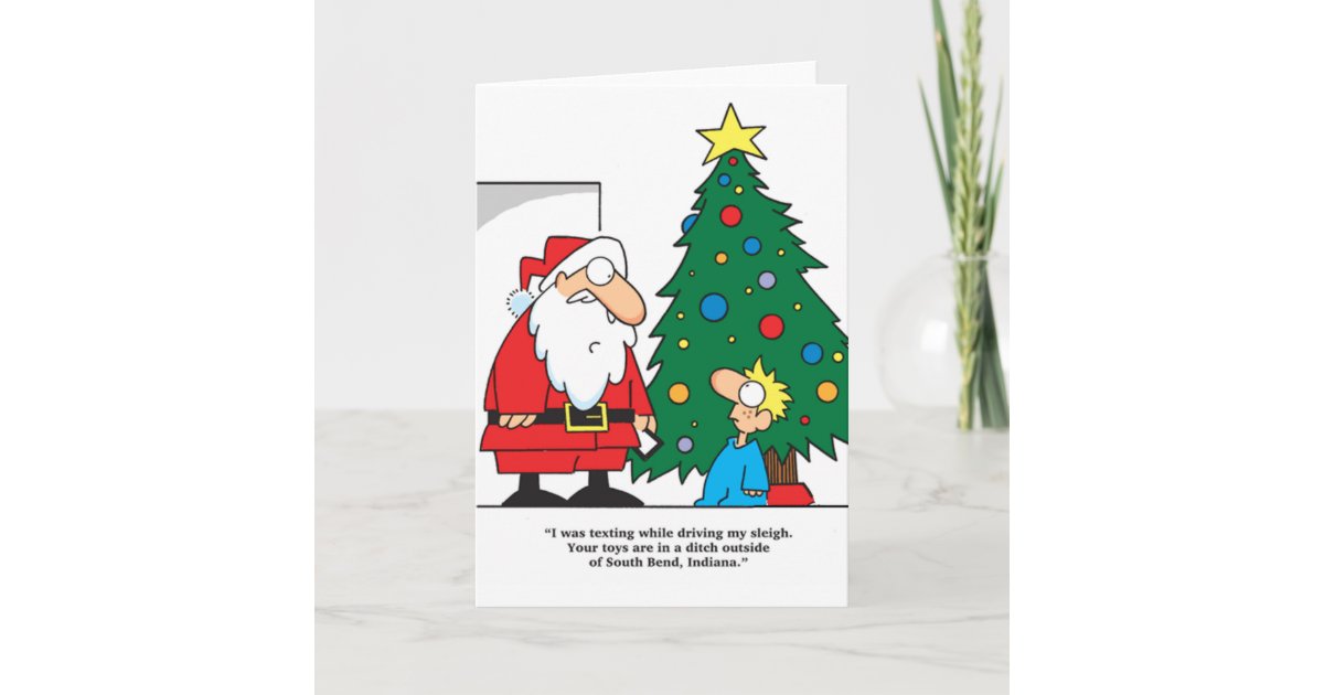 Santa Texting Presents Lost Greeting Card | Zazzle