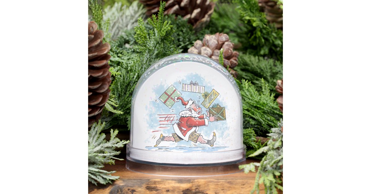 Santa Unprepared snow globe | Zazzle