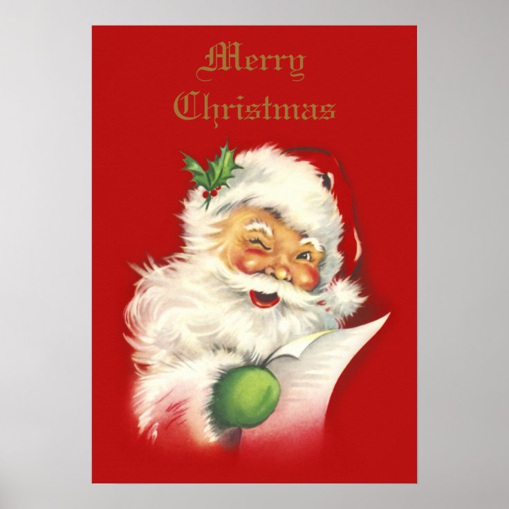 Santa Vintage Poster | Zazzle
