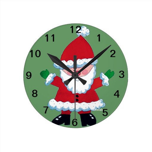 Santa Wall Clock | Zazzle