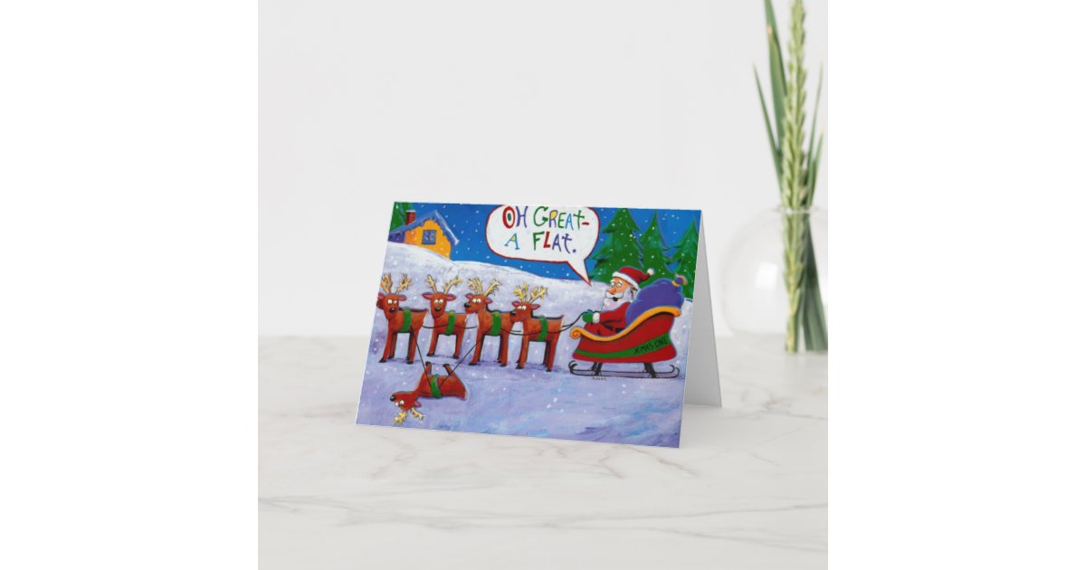 Santa with reindeer Card | Zazzle