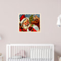 Santa with Reindeer Poster | Zazzle