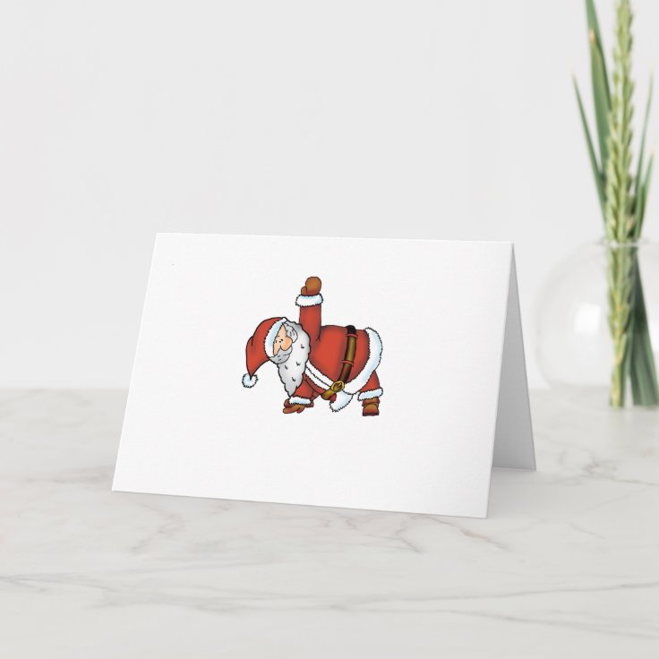 Santa Yoga - Christmas Design with a Yoga Santa Holiday Card | Zazzle