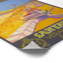 Santander Spain Vintage Travel Poster | Zazzle