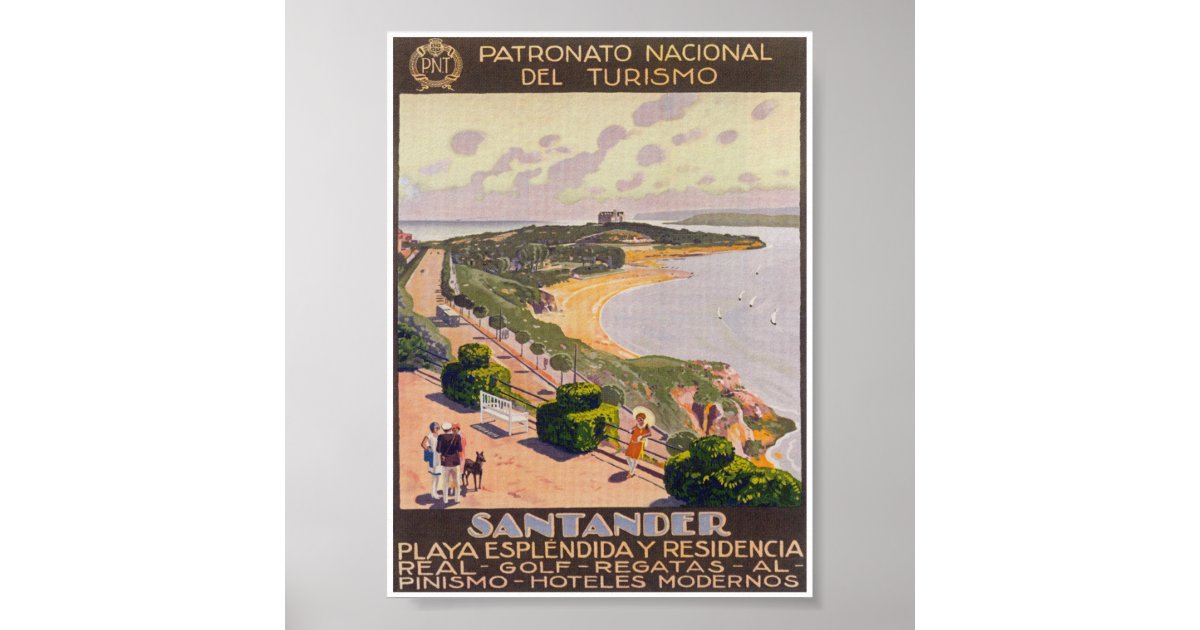Santander Spain Vintage Travel Poster | Zazzle