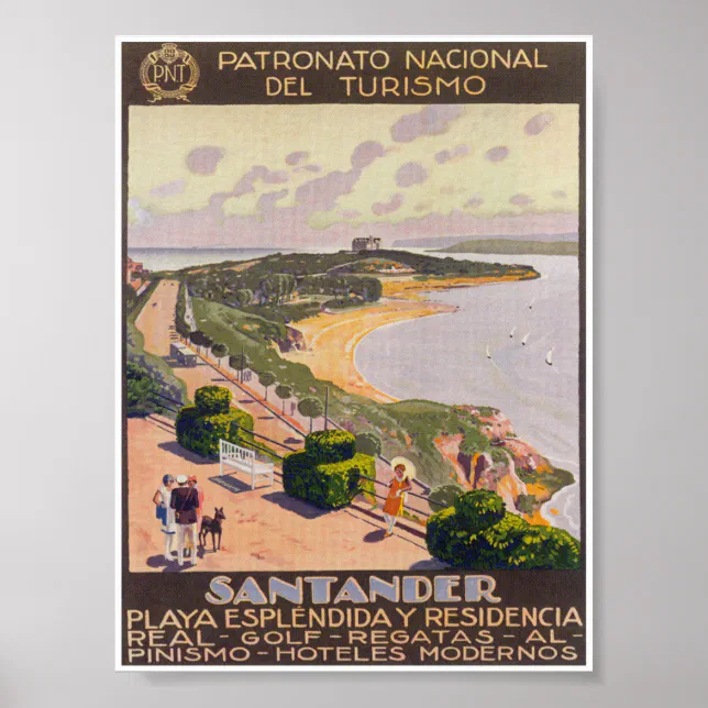Santander Spain Vintage Travel Poster | Zazzle