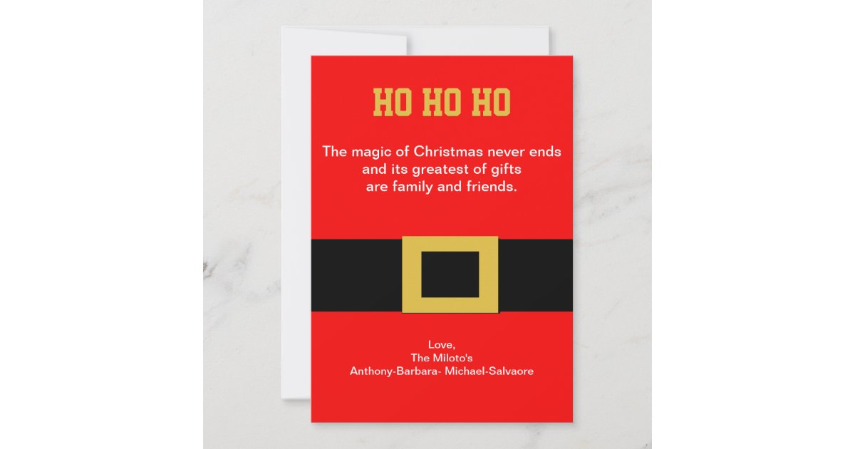 Santa's Belt Buckle Christmas Card | Zazzle