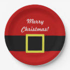 Red Santa Christmas in July Custom Paper Plates | Zazzle.com