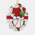 Santa's Christmas Hat on a Baseball Ceramic Ornament | Zazzle