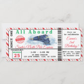 Santa's Christmas Train North Pole Ticket Birthday Invitation | Zazzle