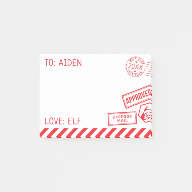 Santa's Elf Post It Notes | Zazzle