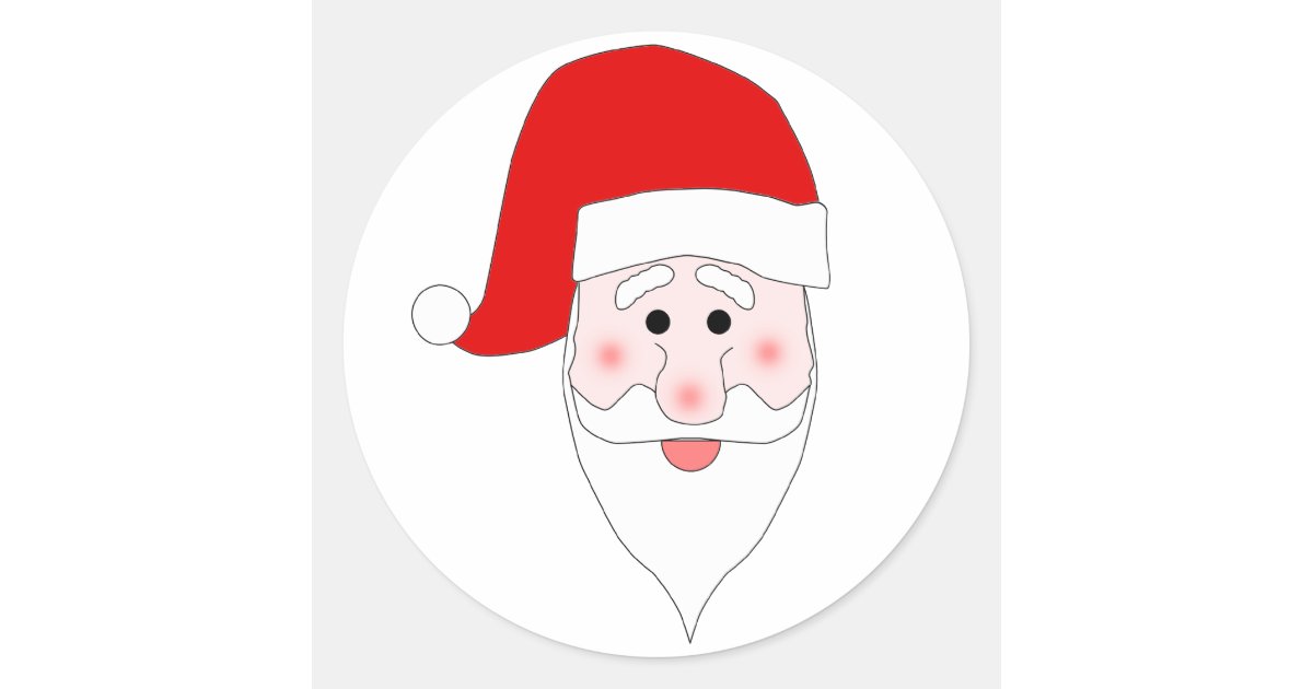 Santa's Face Sticker | Zazzle