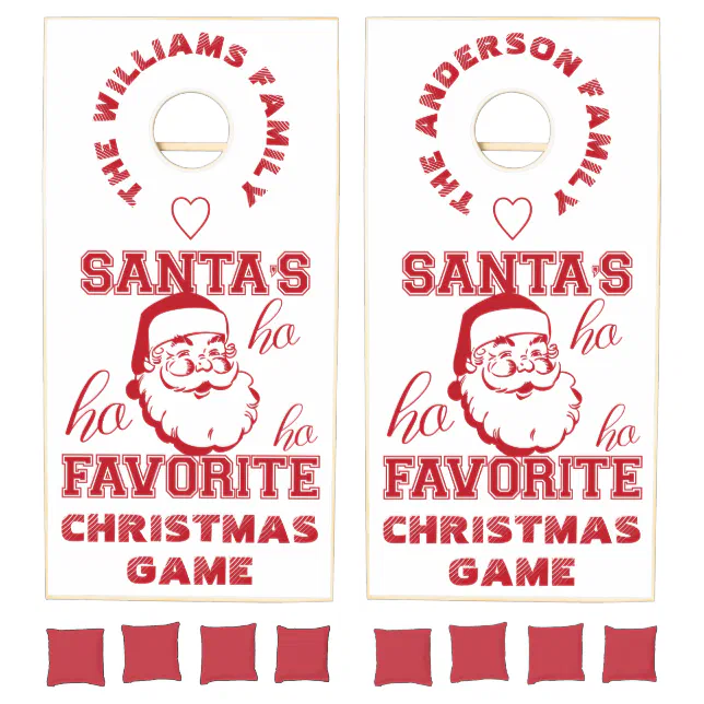 Santa's Favorite Christmas Game Cute 2 Teams Text | Zazzle