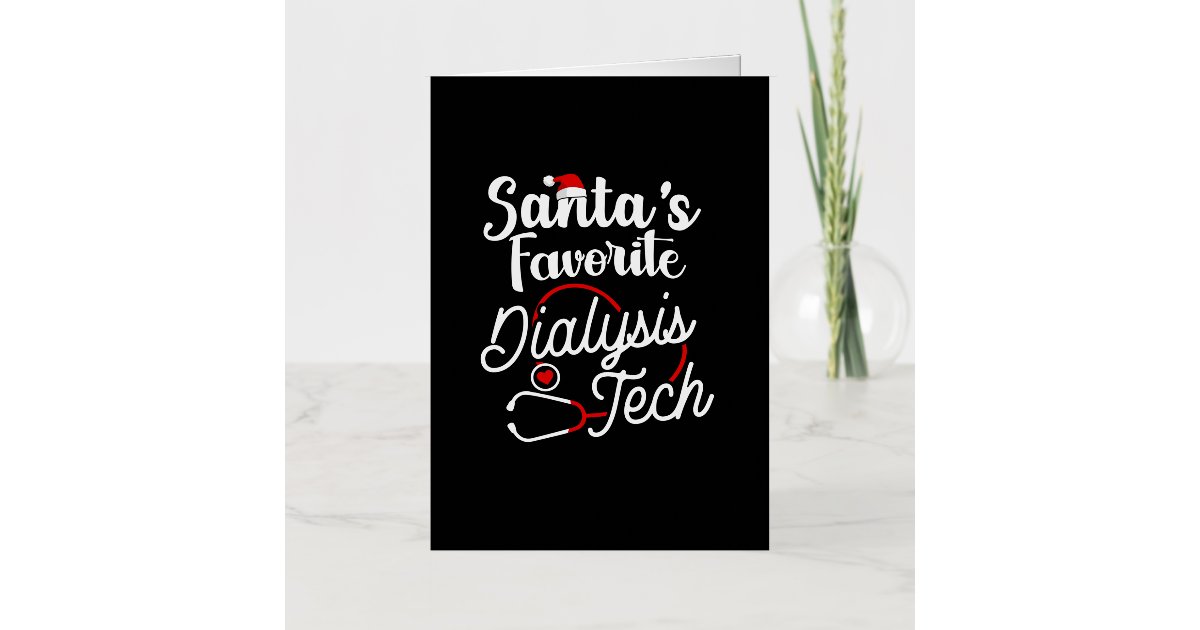 Santa's Favorite Dialysis Tech Foil Greeting Card | Zazzle