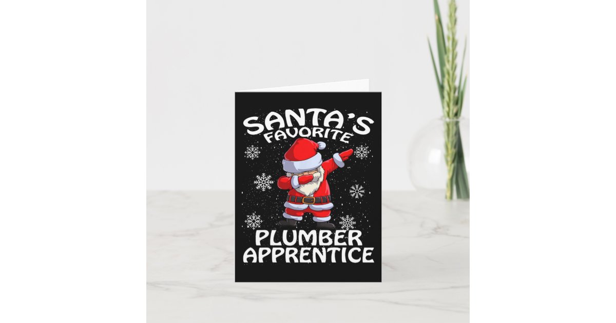 Santa's Favorite Plumber Apprentice Christmas Card | Zazzle
