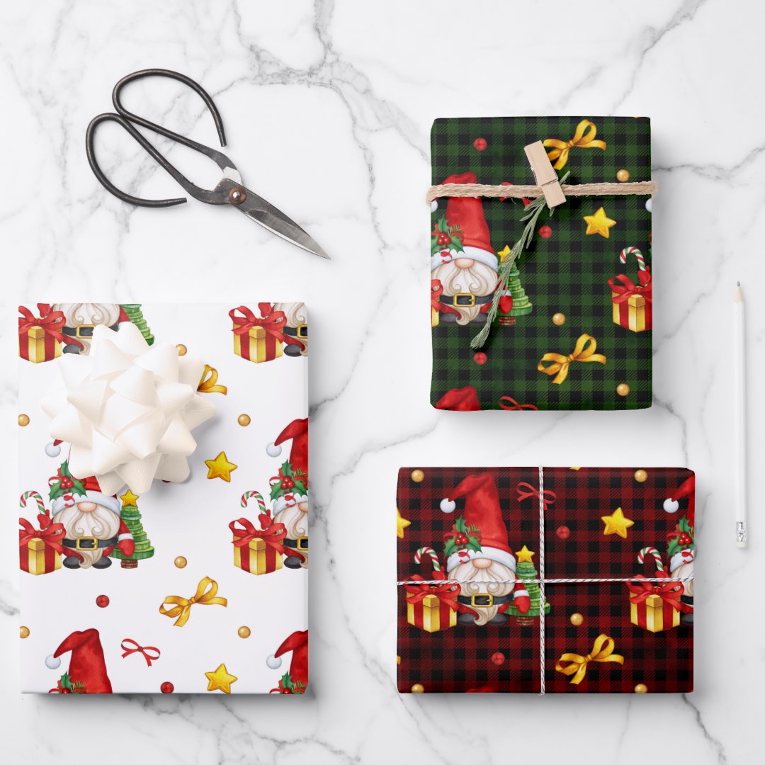 Santa's Gnomes Wrapping Paper Sheets | Zazzle