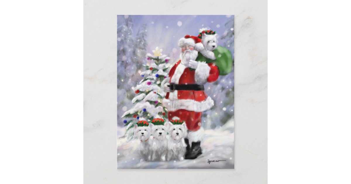 Santa's Helpers Holiday Postcard | Zazzle