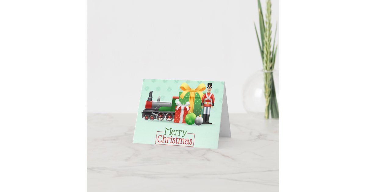 Santa's Holiday Train Card | Zazzle