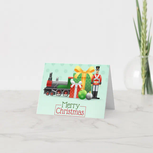 Santa's Holiday Train Card | Zazzle