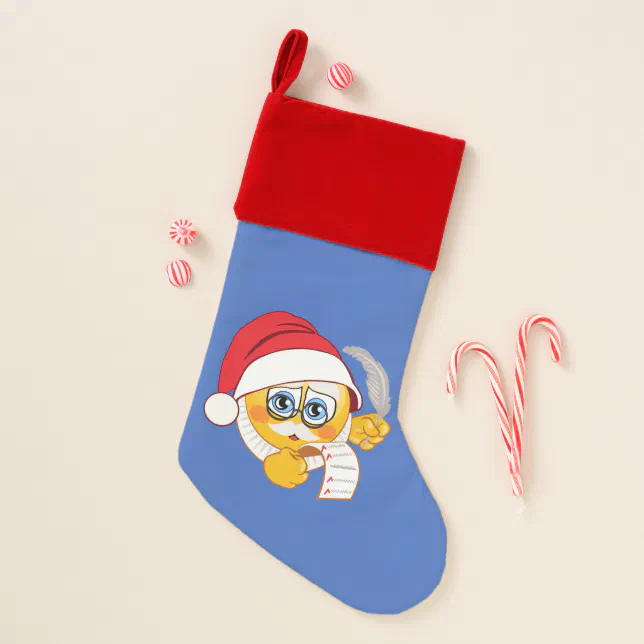 Santa's List Emoji Christmas Stocking | Zazzle