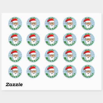 Santa's Nice List Stickers | Zazzle