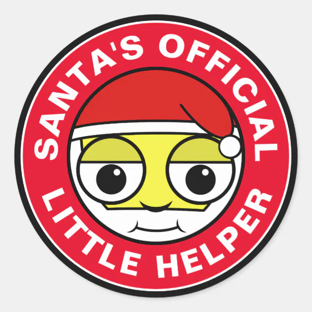 Santa's Official Little Helper Classic Round Sticker | Zazzle