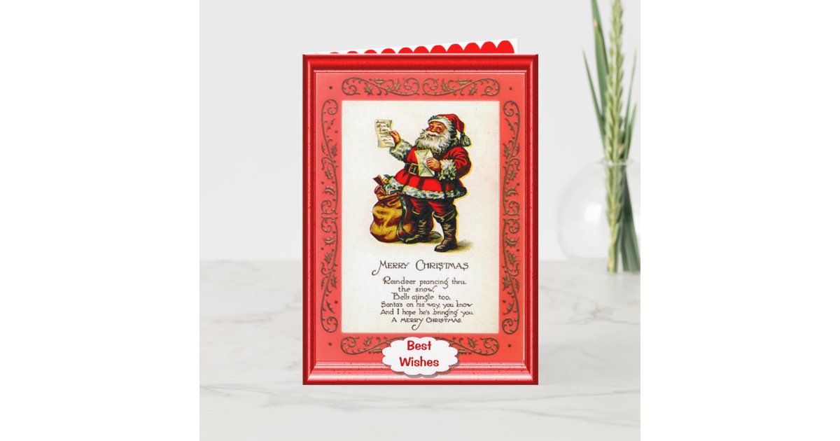Santa's poem holiday card | Zazzle