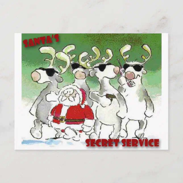 Santa's Secret Service Holiday Postcard | Zazzle