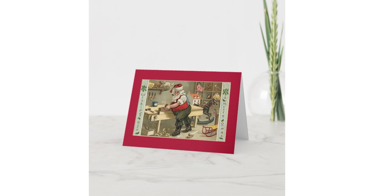 Santa's Workshop Holiday Card | Zazzle