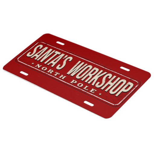 Santa's Workshop License Plate | Zazzle