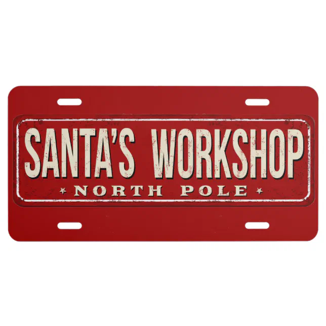 Santa's Workshop License Plate | Zazzle