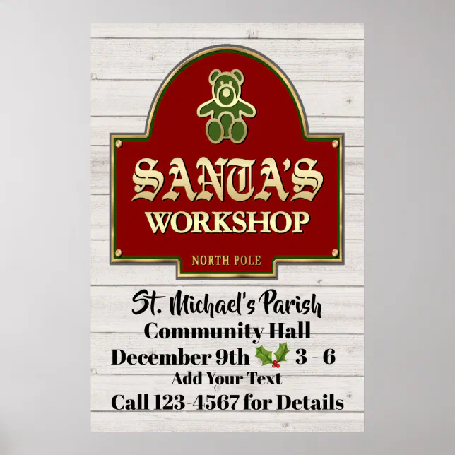 Santa's Workshop Poster | Zazzle