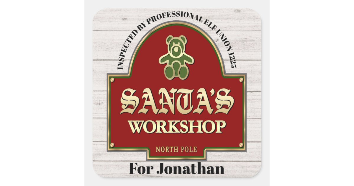 Santa's Workshop Sticker | Zazzle