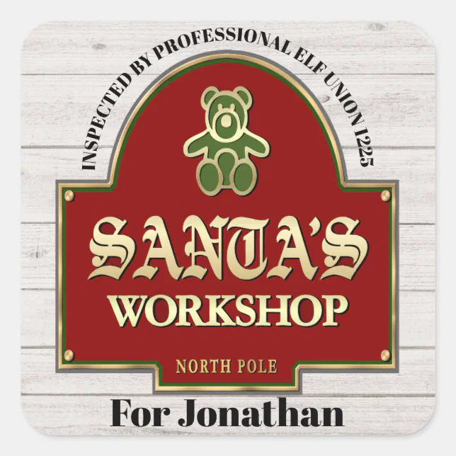 Santa's Workshop Sticker | Zazzle