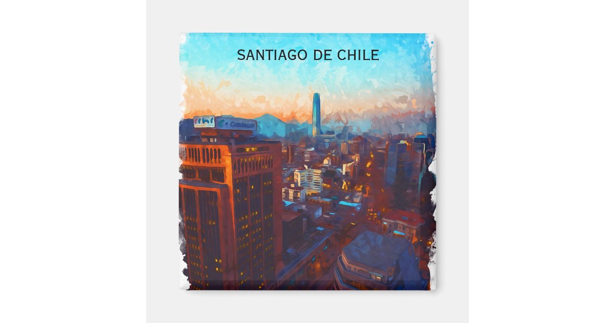 Santiago de Chile Skyline View Magnet | Zazzle