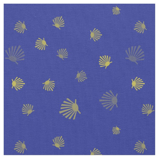 Camino de santiago scallop shell fabric | Zazzle