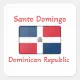 Santo Domingo Dominican Republic Flag Square Sticker | Zazzle