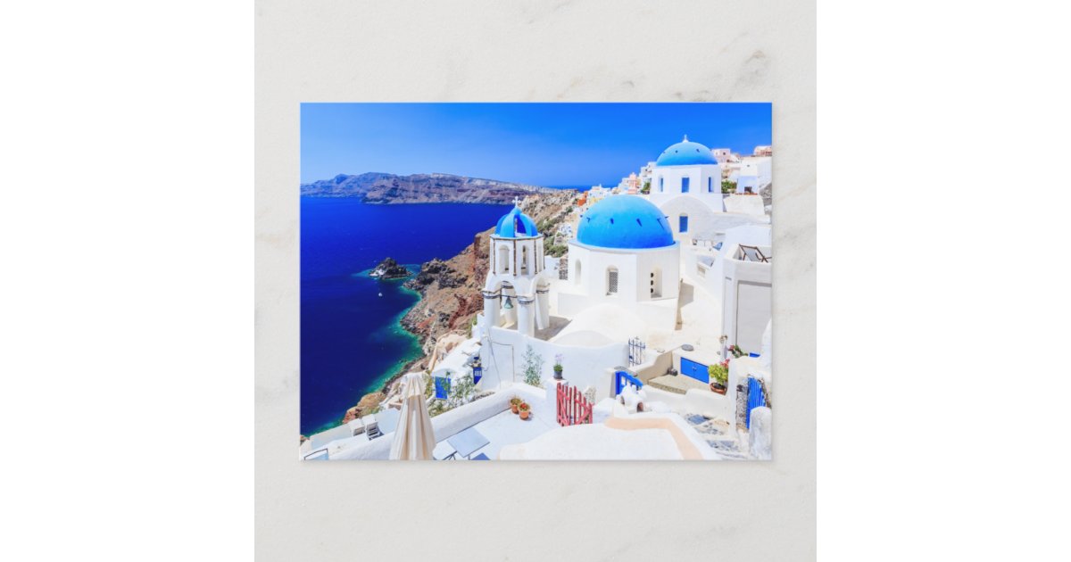 Santorini, Greece, Greek Island Postcard | Zazzle