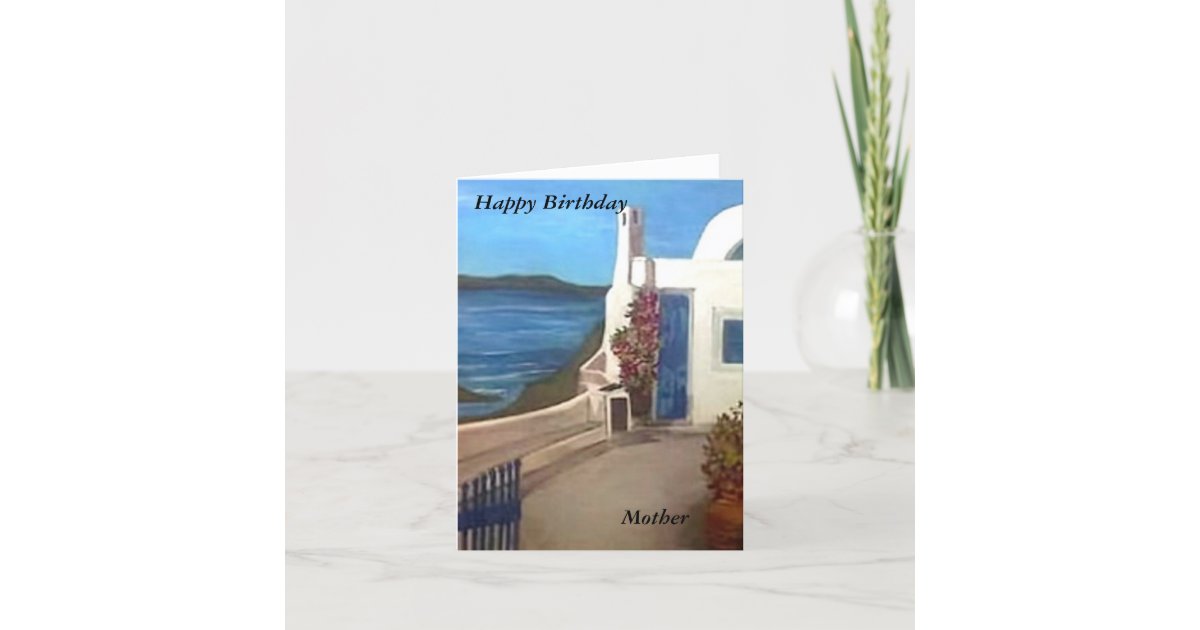 Santorini, Greece - Happy Birthday Card | Zazzle