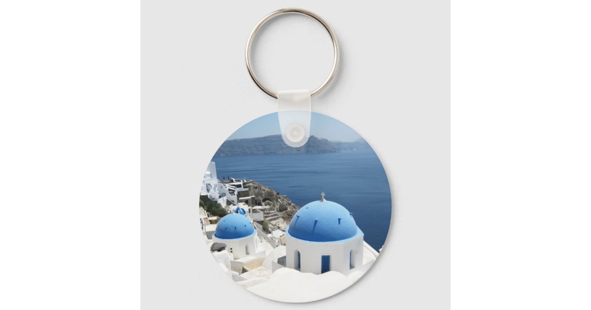 Santorini Greece Keychain | Zazzle