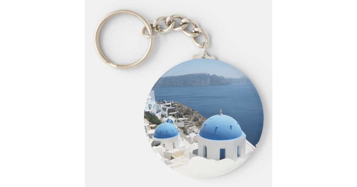 Santorini Greece Keychain | Zazzle.com
