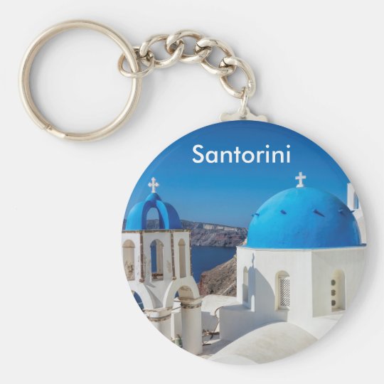 Santorini Greece Keychain | Zazzle.com