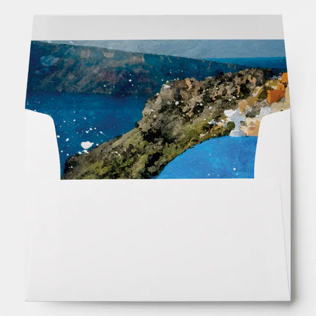 Santorini, Greece lined invitation envelopes | Zazzle