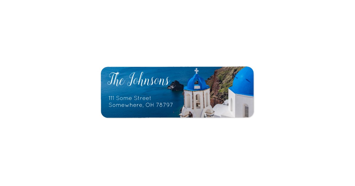 Santorini Greece Scenic Address Labels Greek | Zazzle