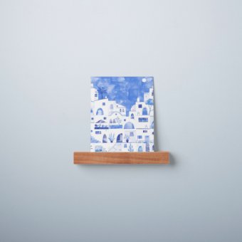 Santorini Greece Watercolor Picture Ledge | Zazzle